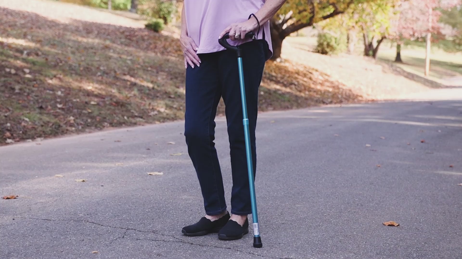 One Push Button Height Adjustable Walking Cane - Black – CaneCraft.com